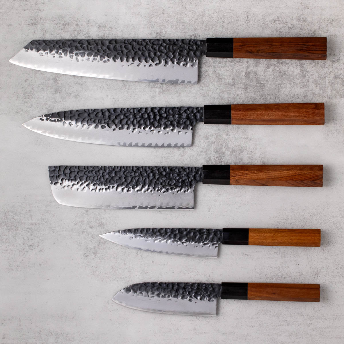 Hanzo - 5 Piece San Mai Kitchen Knife Set – Forged Blade